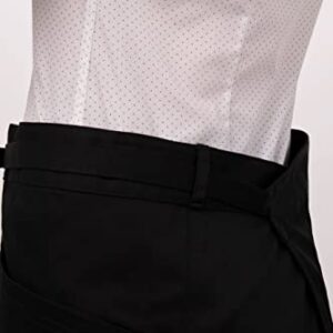 Chef Works Unisex Largo Half Bistro Apron, Black, One Size