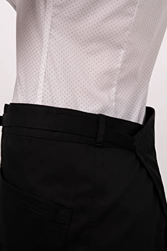 Chef Works Unisex Largo Half Bistro Apron, Black, One Size