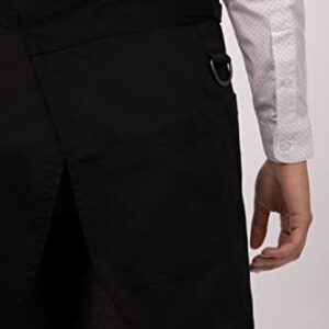 Chef Works Unisex Largo Half Bistro Apron, Black, One Size