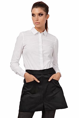 Chef Works Unisex Largo Half Bistro Apron, Black, One Size