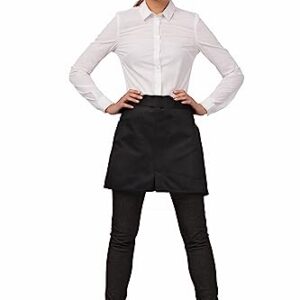 Chef Works Unisex Largo Half Bistro Apron, Black, One Size