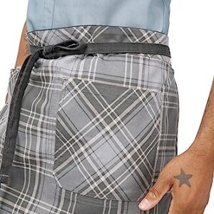 Chef Works Unisex Olympia Half Bistro Apron, Grey, One Size