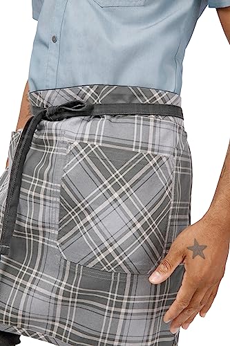 Chef Works Unisex Olympia Half Bistro Apron, Grey, One Size