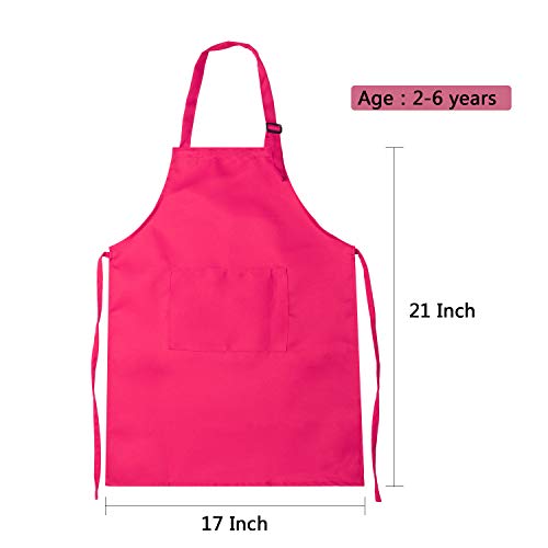 SATINIOR 12 Kids Apron Adjustable Children Chef Painting Pocket Apron for Boys Girls