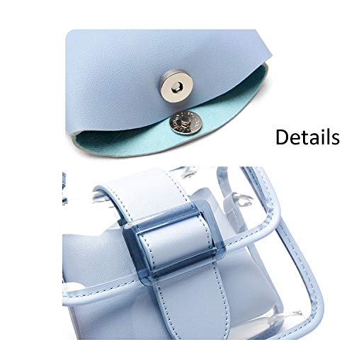 KOOIJNKO Women Clear Shoulder Bag Purse 2 in 1 Transparent Crossbody Messenger Bag Jelly Handbags Mini Clutch Casual Travel Pouch Waterproof Cute Chain Bag, Yellow