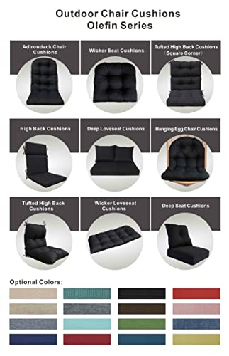 BOSSIMA Patio Furniture Cushions Comfort Deep Seat Glider Loveseat Cushion Indoor Outdoor Seating Cushions Black