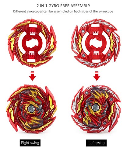 Bey Burst Battle Evolution 4 in 1 Metal Fusion Attack Set with 4D Launcher Grip Tops Set