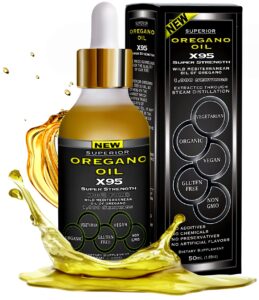 oregano oil drops super strength - 1,000 servings, food grade, pure undiluted wild mediterranean oil of oregano extract, 1.69 oz (large)