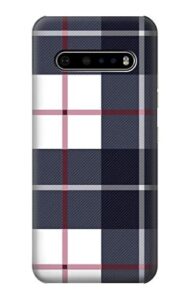 r3452 plaid fabric pattern case cover for lg v60 thinq 5g