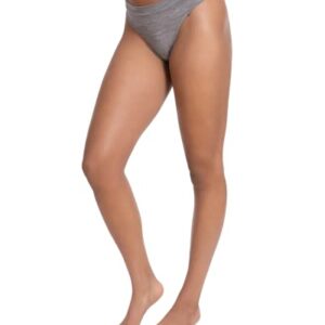 Woolly Clothing Women's Merino Wool Thong Brief - Ultralight - Wicking Breathable Anti-Odor - Grey size:Large