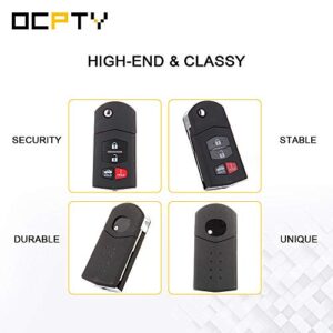 OCPTY 1 X Flip Key Entry Remote Control Key Fob Transmitter Replacement for 2005-2015 for Mazda 3 6 MX-5 Miata CX-7 CX-9 RX-8 for Mazda 2 for Mazda 5 KPU41788 4238A-41525 -4 Buttons 315Mhz