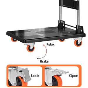 Stem Casters Heavy Duty Swivel Threaded Stem Caster Wheels with American Size 1/2''-13x1'' Thread Dual Locking Wheel with Brakes Pack of 4 (4 inch, with Brake)