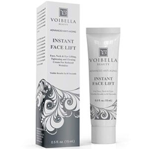 instant face lift cream - best eye, neck, face tightening, lifting & firming serum to smooth appearance, hide loose sagging skin, puffiness, fine lines & wrinkles within mins (peptides & stem cells)