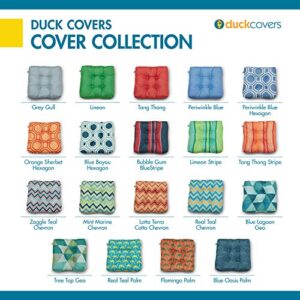 Duck Covers Water-Resistant 19 x 19 x 5 Inch Indoor Outdoor Seat Cushions, Blue Oasis Palm, 2-Pack