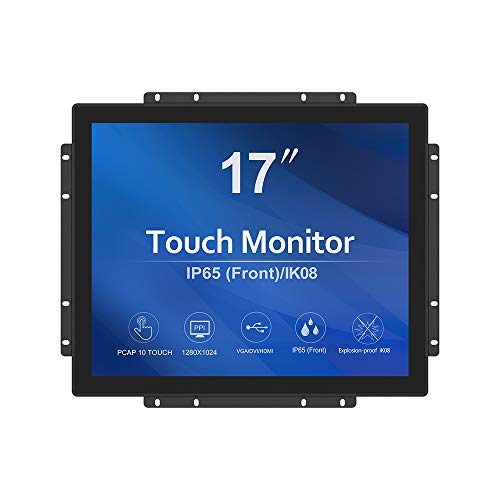 GreenTouch 17 Inch 10 Points Open Frame Industrial Touch Monitor - PACP -1280X1024-LED Display Metal Housing with HDMI,DVI,VGA Port Built-in