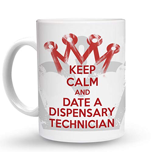 Makoroni - KEEP CALM AND DATE A DISPENSARY TECHNICIAN 15 oz Ceramic Large Coffee Mug/Cup Design#40