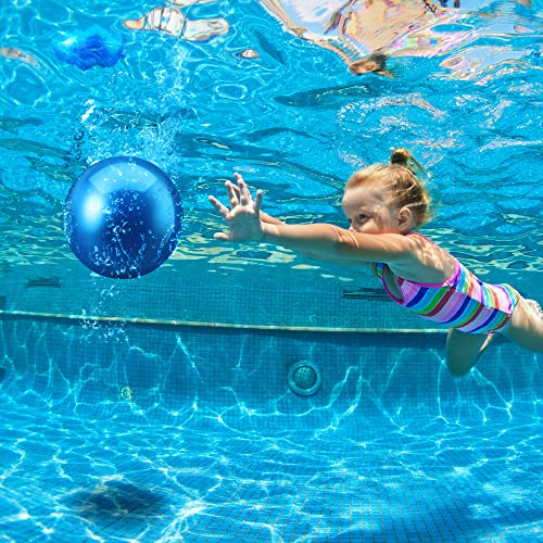 Swimming Pool Underwater Ball, Pool Toys Water Ball Games, 9 Inch Pool Balls with Water Filling Adapter, Underwater Pool Ball for Adults Teens Family Pool Summer Gifts (Blue)