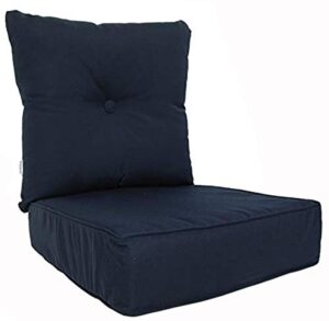 rulu 02180 patio cushion outdoor/indoor sunbrella, seat 22.5 x 22.5 x 5.75 inch + back 23 x 23 x 7 inch, 23x22x22 inch (pack of 1), canvas navy