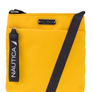 Nautica womens Diver Nylon Small Crossbody Bag Purse With Adjustable Shoulder Strap Cross Body, Sunny (Yellow), One Size US