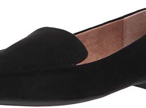 Amazon Essentials Women's Loafer Flat, Black Microsuede, 11 Wide