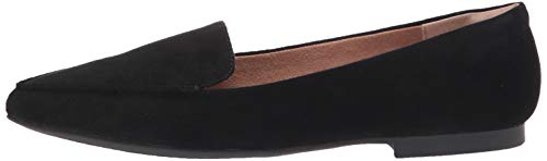 Amazon Essentials Women's Loafer Flat, Black Microsuede, 11 Wide