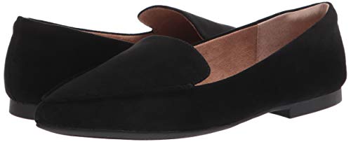 Amazon Essentials Women's Loafer Flat, Black Microsuede, 11 Wide