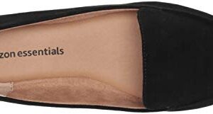 Amazon Essentials Women's Loafer Flat, Black Microsuede, 11 Wide