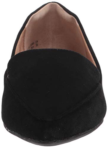 Amazon Essentials Women's Loafer Flat, Black Microsuede, 11 Wide