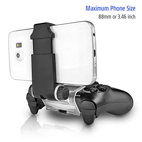 ADZ PS4 Controller Phone Mount, PS4 Phone Mount Smart Clip for PS4 Dualshock 4 Controller Compatible with iPhone, Android and PS4 Remote Play