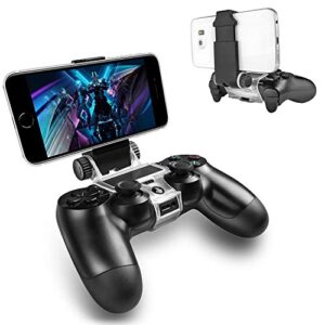 adz ps4 controller phone mount, ps4 phone mount smart clip for ps4 dualshock 4 controller compatible with iphone, android and ps4 remote play