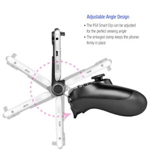 ADZ PS4 Controller Phone Mount, PS4 Phone Mount Smart Clip for PS4 Dualshock 4 Controller Compatible with iPhone, Android and PS4 Remote Play