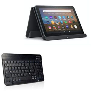 boxwave keyboard compatible with amazon fire hd 8 (10th gen 2020) - slimkeys bluetooth keyboard, portable keyboard with integrated commands for amazon fire hd 8 (10th gen 2020) - jet black