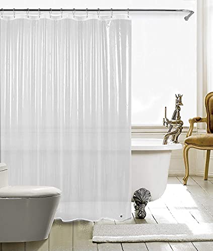 HARBOREST Clear Shower Curtain Liner for Bathroom Shower and Bathtub with 3 Magnets - 72x72 Plastic 4 Gauge PEVA Lightweight Waterproof, 1 Pack