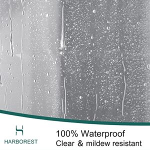 HARBOREST Clear Shower Curtain Liner for Bathroom Shower and Bathtub with 3 Magnets - 72x72 Plastic 4 Gauge PEVA Lightweight Waterproof, 1 Pack