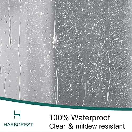 HARBOREST Clear Shower Curtain Liner for Bathroom Shower and Bathtub with 3 Magnets - 72x72 Plastic 4 Gauge PEVA Lightweight Waterproof, 1 Pack