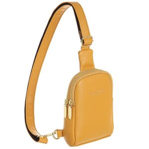 inicat small crossbody sling bags faux leather cell phone purse for women(no touchscreen-yellow)