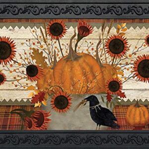 Briarwood Lane Primitive Pumpkins Autumn Doormat Sunflowers Fall Indoor/Outdoor 30" x 18"