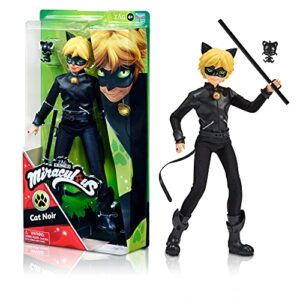 miraculous cat noir action doll, 11 inches , black