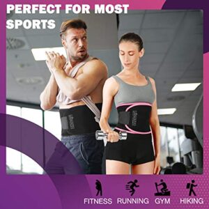 MIZATTO Sweat Waist Trainer for Women, Adjustable Waist trimmer, Slimming Waist Stomach Wrap for Gym Fitness Workout to Lose Belly Fat Pink L