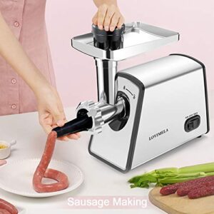 Meat Grinder Electric, Sausage Stuffer Maker, Max 2600W Food Grinder, Meat Mincer Machine with Attachments Sausage Tube Kubbe Kit Blades 3 Plates for Home Kitchen Commercial Use