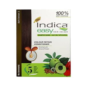 Indica Easy Shampoo Based Hair Color Dark Brown| Pack of 3