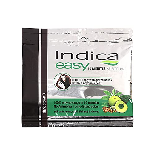 Indica Easy Shampoo Based Hair Color Dark Brown| Pack of 3