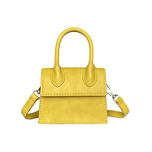 Cute Purse Mini Crossbody Bags for Women Girls Top Handle Clutch Handbag (yellow)