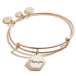 alex and ani i love you iv ewb, sag, shiny antique gold, expandable