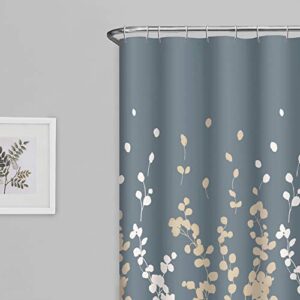 MAYTEX, Ivory and Tan Sylvia Faux Silk Fabric Shower Curtain, 70" x 72"