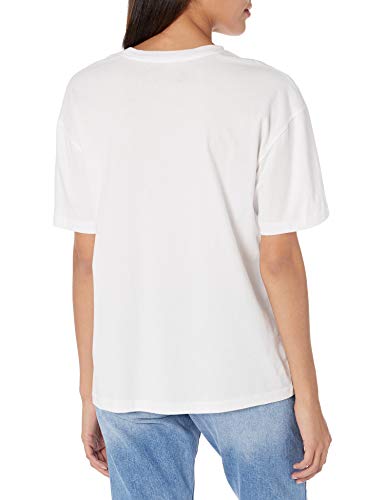 The Drop Women's Lydia Short Sleeve Loose Drop Shoulder Jersey T-Shirt , White, S