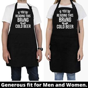 NewEleven Aprons For Men With Pockets - Birthday Gifts For Men, Dad, Husband, Grandpa, Uncle, Brother - Funny Apron For Dad, Husband, Grandpa, Uncle, Boyfriend - Cooking apron, Bbq apron, Grill Apron