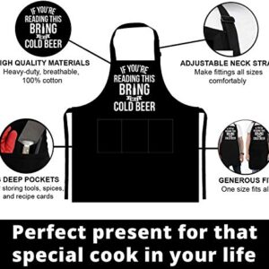 NewEleven Aprons For Men With Pockets - Birthday Gifts For Men, Dad, Husband, Grandpa, Uncle, Brother - Funny Apron For Dad, Husband, Grandpa, Uncle, Boyfriend - Cooking apron, Bbq apron, Grill Apron