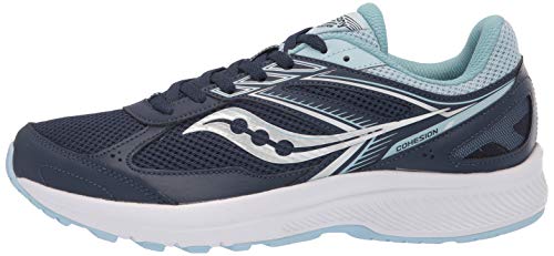 Saucony Women's Cohesion 14 Road Running Shoe, Navy/Sky, 8