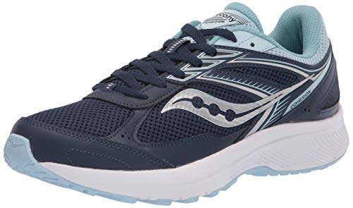 Saucony Women's Cohesion 14 Road Running Shoe, Navy/Sky, 8